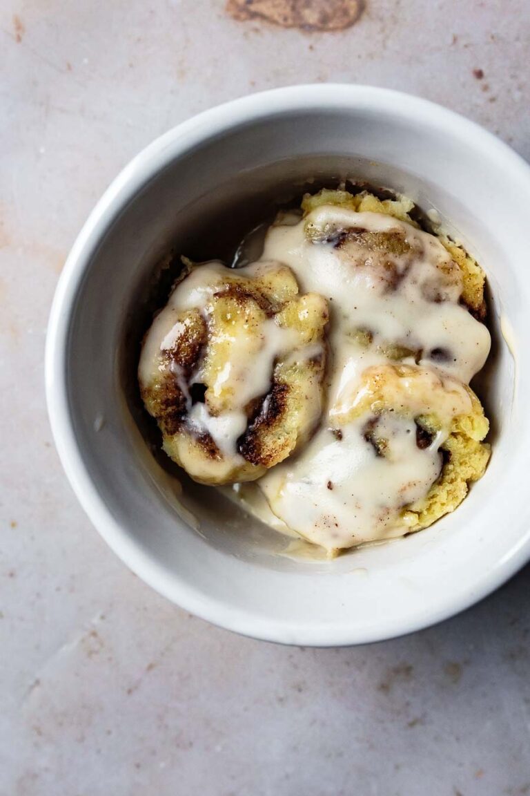 Gooey Microwave Paleo Cinnamon Roll for One - Food By Mars